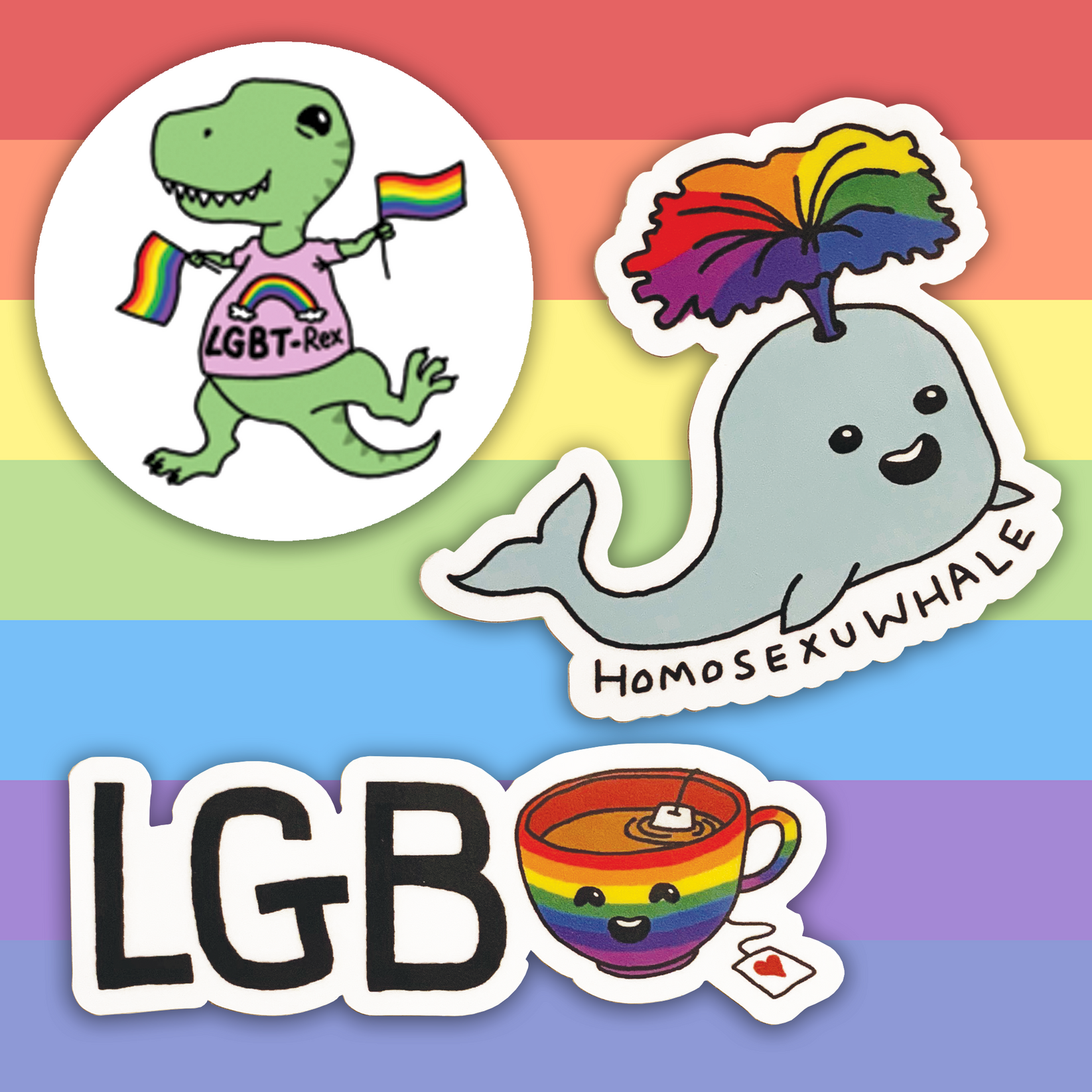 Punny LGBTQ Pride Vinyl Sticker Pack of 3 | Gay Lesbian Pride | Laptop ...